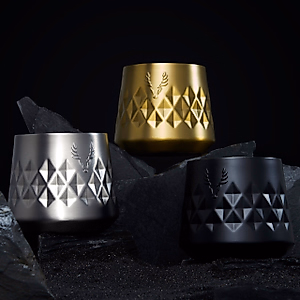 Viski Paragon Whiskey Taster Cocktail Tumbler Insulated Rocks Tumbler Stainless Steel Rocks Glass 8oz Set of 1