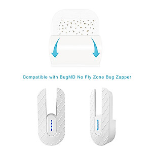 12 Pcs Refill Glue Pads Compatible with Bug md No Fly Zone Bug Zapper, Sticky Pads for Bug Catcher Plug in Fly Traps Indoor Insect Trap