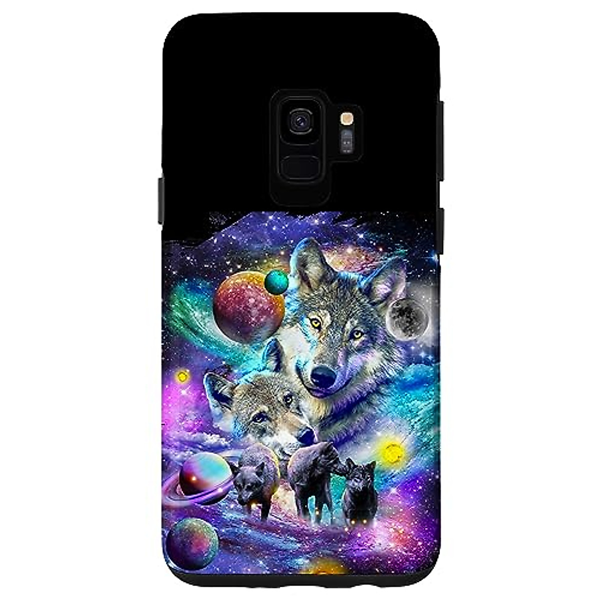 Galaxy S9 Cosmic Space Wolf, Wolves Family Howling, Galactic Howl Case