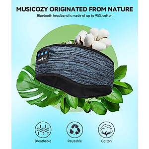 MUSICOZY Sleep Headphones Bluetooth 5.2 Headband, Wireless Music Sleeping Mask Headphones Earbuds Earphones Sweatproof for Women Mom Sports Workout Running Jogging Yoga Cool Gadgets Unique Gifts