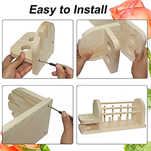 Yarn Holder for Knitting and Crocheting, Wooden Crochet Yarn Holder Thread Spool Storage Rack Wooden Yarn Storage Ribbon Organizer Rack for Sewing Supplies