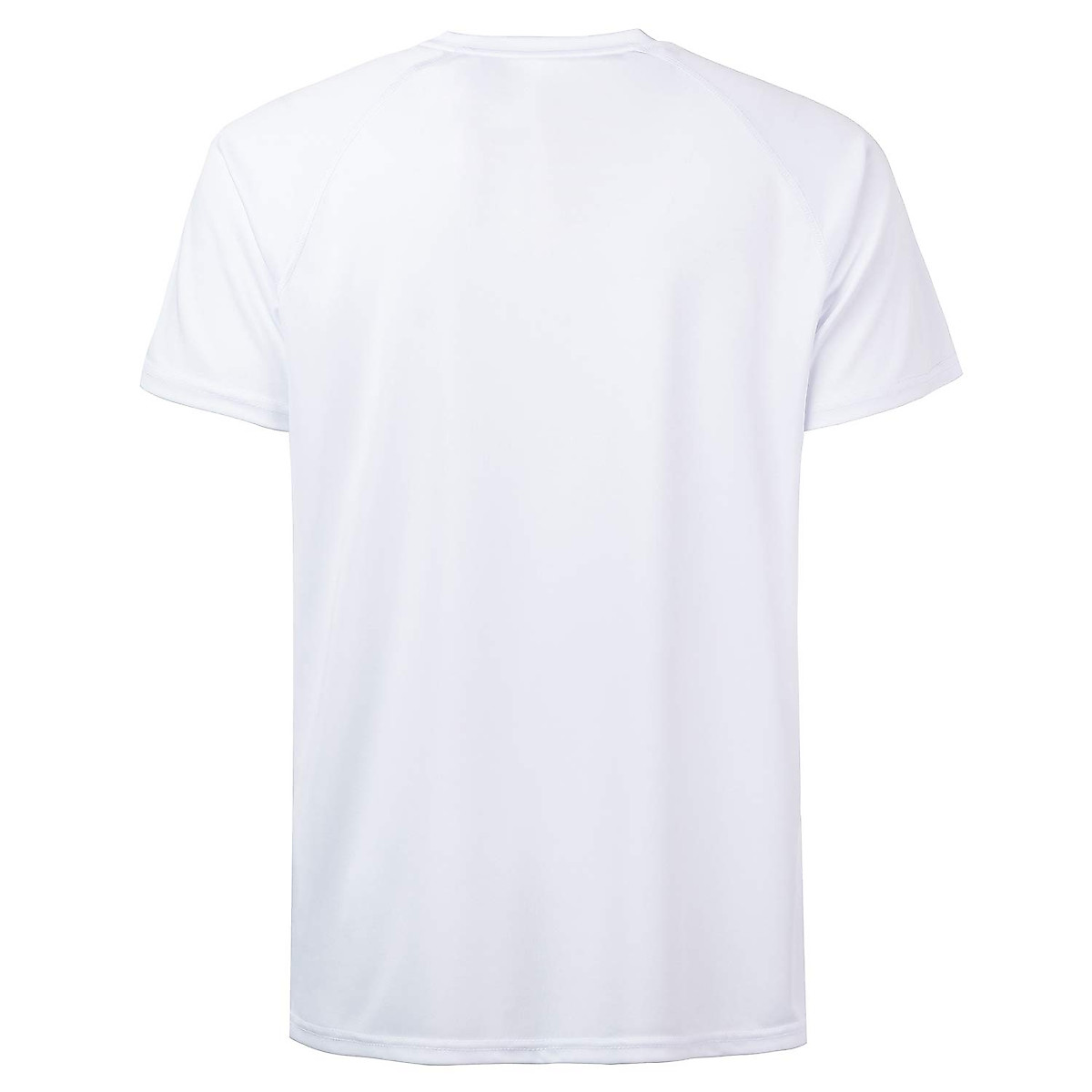 Men's UPF 50+ Sun Protection Shirts Short SleeveQuick Dry Running T-Shirt Lightweight Hiking Sun Shirt(White,M)