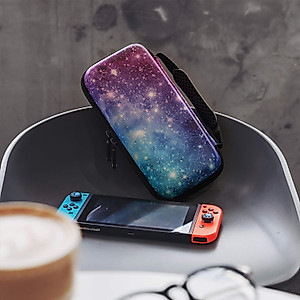 Comfyable Carrying Hard Case for Nintendo Switch OLED 2021 with 10 Game Slots, Portable Travel Pouch Protective Waterproof Cover with Pocket for Accessories, Galaxy