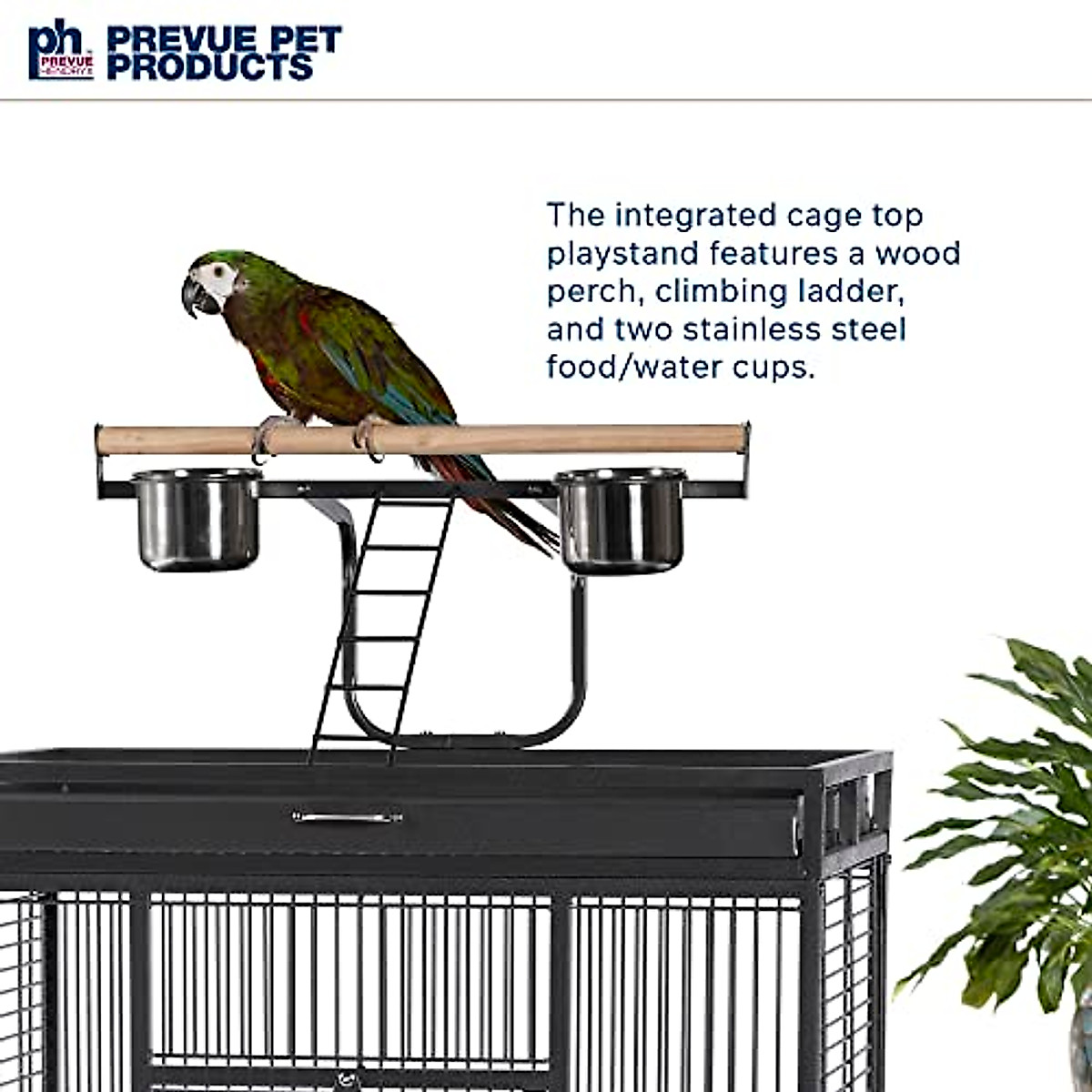 Prevue Hendryx Signature Select Series Wrought Iron Bird Cage in Black