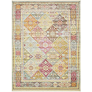 Unique Loom Baracoa Collection Area Rug - Marta (10' x 13' 1" Rectangle, Multi/ Burgundy)