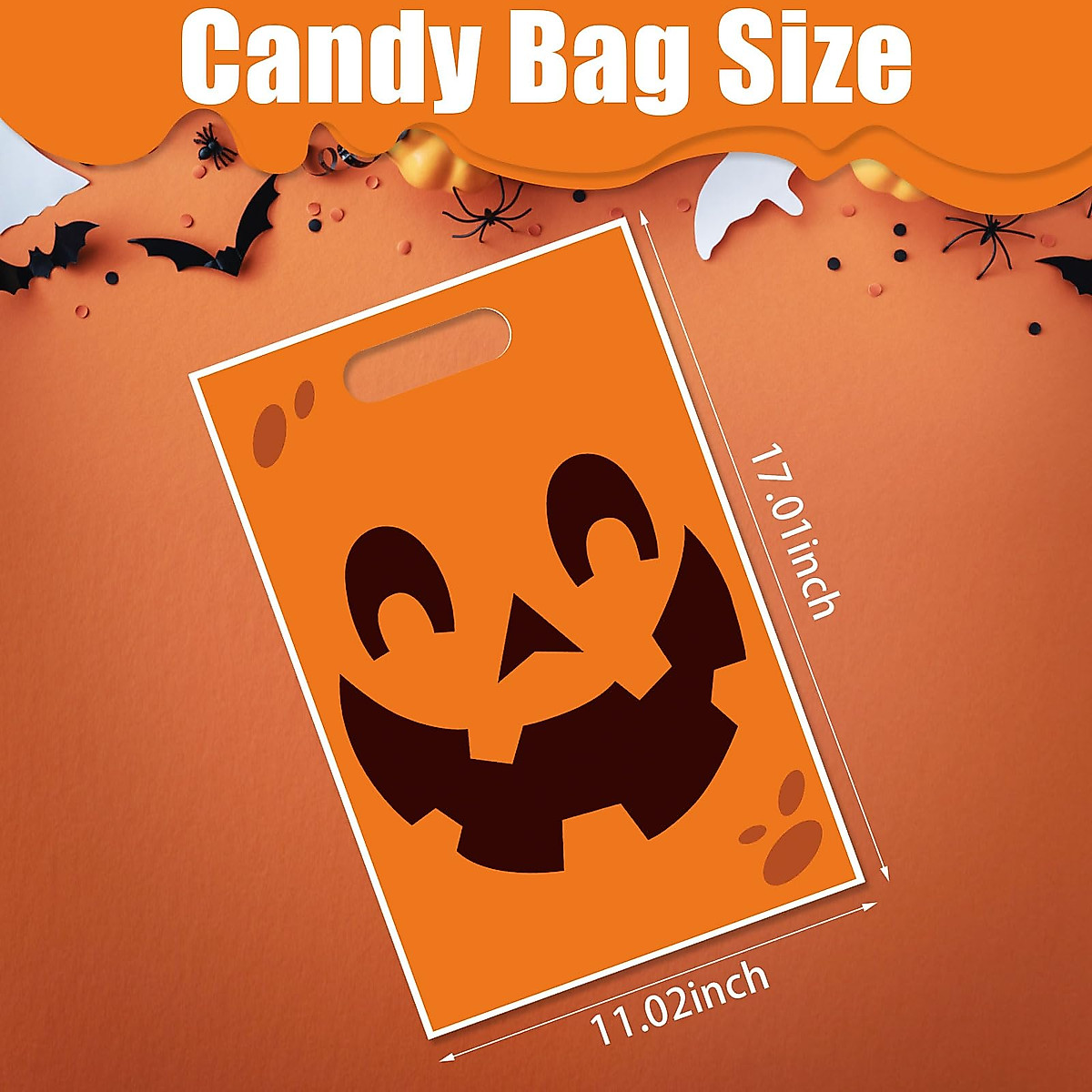 CCINEE 36pcs Halloween Trick Or Treat Bags, Plastic Candy Bags Halloween Party Favors for Kids Large Goodie Snacks Treat Gifts Bags Bulk for School Home Events Supplies