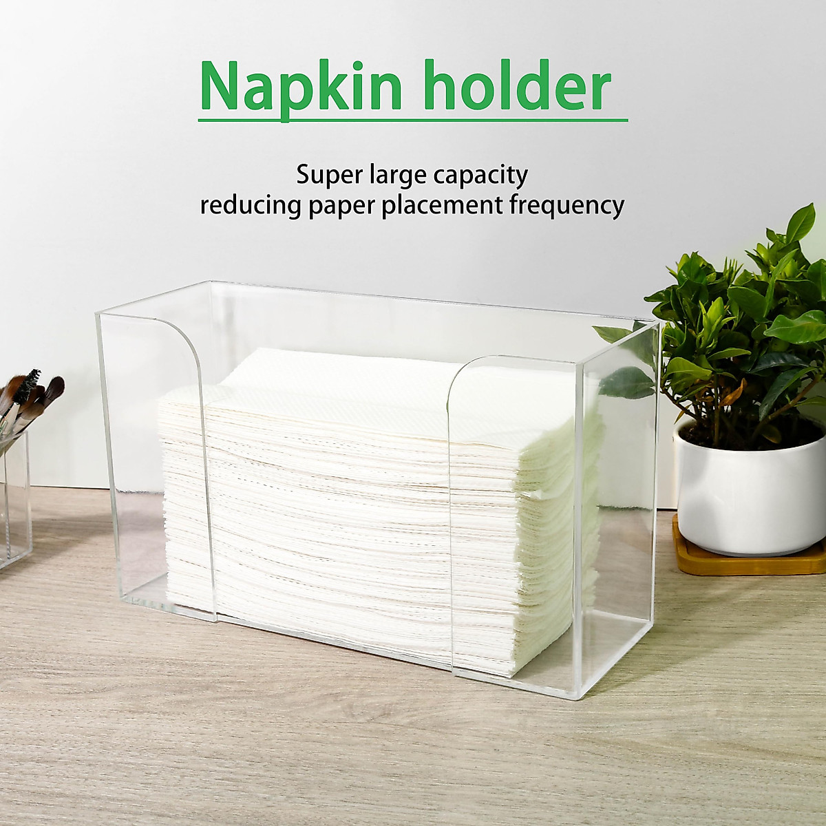 Cq acrylic Paper Towel Dispenser Countertop,Folded Paper Towel Holder,Clear Guest Towel Napkin Holder, Suitable for Z-fold,Multifold Folded Trifold C fold and Trifold Paper Towels,Pack of 1
