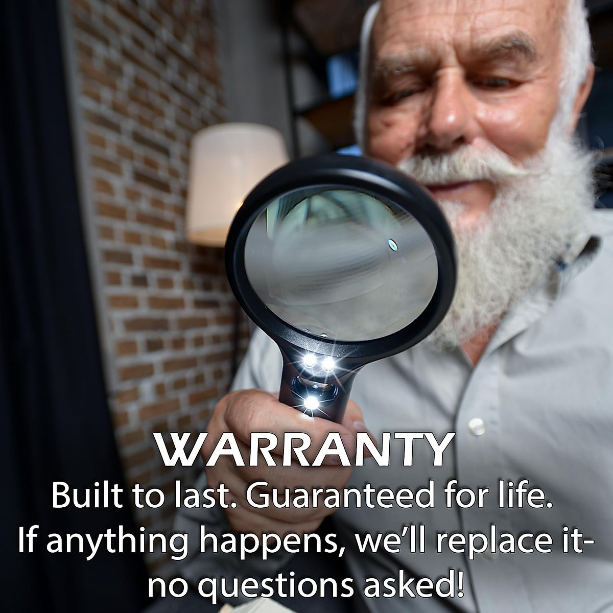 SeeZoom Lighted Magnifying Glass 3X 45x Magnifier Lens - Handheld Magnifying Glass with Light for Reading Small Prints, map, Coins and Jewelry - LED Magnifying Glass