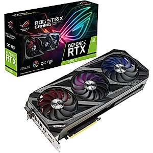 ASUS ROG Strix NVIDIA GeForce RTX 3070 Ti OC Edition Gaming Graphics Card (PCIe 4.0, 8GB GDDR6X, HDMI 2.1, DisplayPort 1.4a, Axial-tech Fan Design, 2.9-Slot, Super Alloy Power II, GPU Tweak II)
