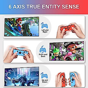DILITT Joypad Controllers for Nintendo Switch,Left Right Joypad Replacement for Switch/Lite/OLED,Switch Controllers Joypad Supports Screenshot/Wake-up Function/Motion Control（PS）