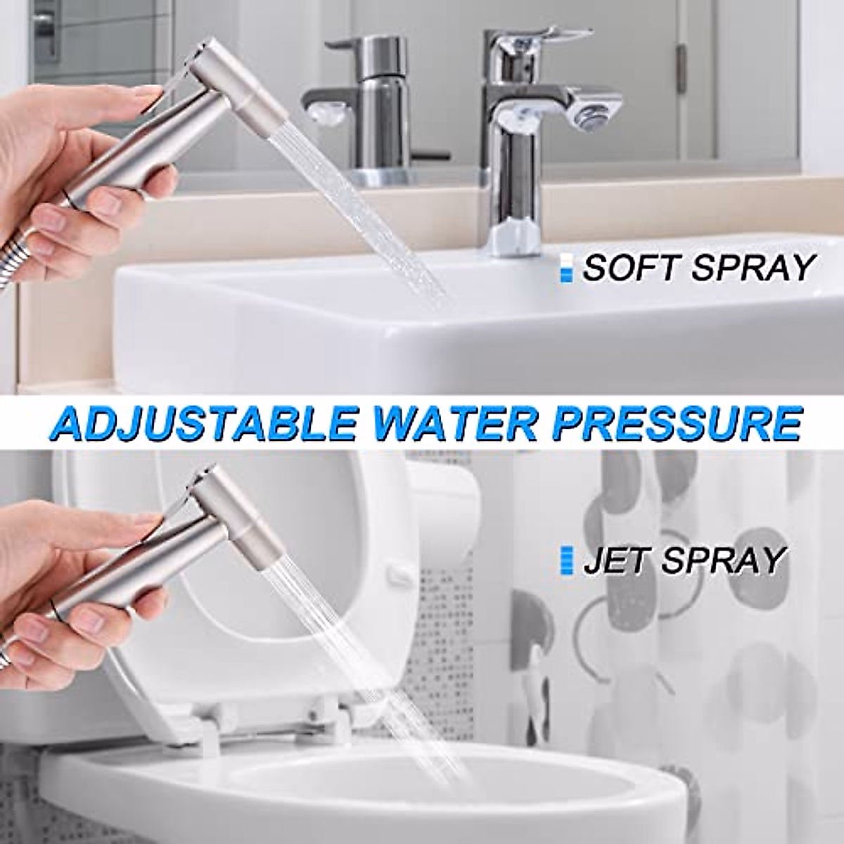 CJCXYJCY Toilet multi-function handheld toilet spray, bathroom diaper shower, spray, hose and accessories - handheld toilet sprinkler with adjustable water pressure control dual spray function