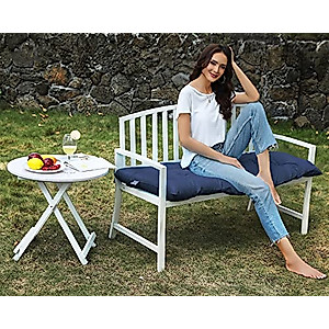 COSNUOSA Outdoor Bench Cushion Waterproof Outdoor Loveseat Cushions Swing Cushions Bench Cushions for Indoor Furniture Navy 60x20 Inches