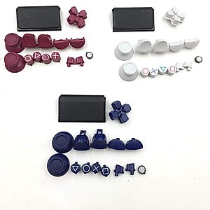 ABXY Trigger Button Dpad L1 R1 L2 R2 Direction Key with Analog Joystick Cap for Sony PS4 Pro Controller JDS-040 (Dark Blue)