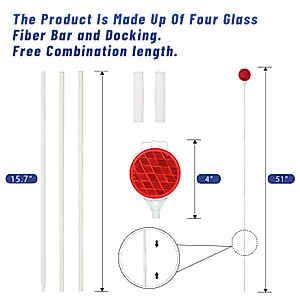 Reflective Driveway Markers,Snow Plow Markers,51 Inch Fiberglass Pole Double Sided Reflector for Driveway (Pack of 8)