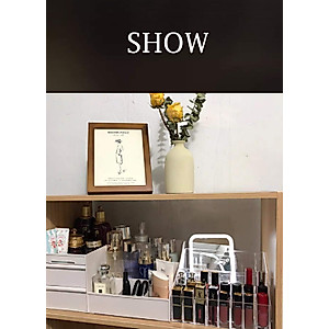 HASPINH Large Makeup Capacity Cosmetic Storage Box Skin Care Organizer Jewelry,Makeup, Brushes, Lipsticks, Nail Polish Container,Desktop Dresser Sundries Storage Box (White)