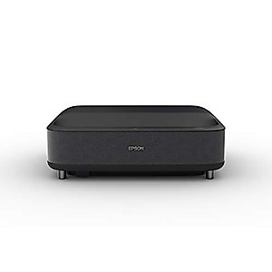 Epson EpiqVision Ultra Short Throw LS300 3LCD Smart Laser Projector, 3600 Lumens Color & White Brightness, HDR, Android TV, Yamaha Speakers, Bluetooth, Sports, Gaming, Movies - Black (Renewed)