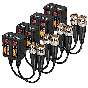 VIMVIP 1080P AHD/HD-CVI/TVI/CVBS Passive HD Video Balun Transmitter 4 Pairs (UTP Up to 350M-600M)