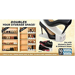 Shoe Slotz Space-Saving Storage Units in Ivory | As Seen on TV | No Assembly Required | Limited Edition Price Club Value Pack, 10 Piece Set