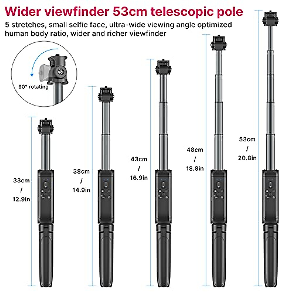 MT-40 Remote Shooting Grip Extendable Vlogging Grip Handle Tripod Camera Selfie Video Recording Accessorries for Sony ZV-1, A7C, A7R IV, RX100 VII, RX100M7, A7 III, A7R III, A7R IV, A9