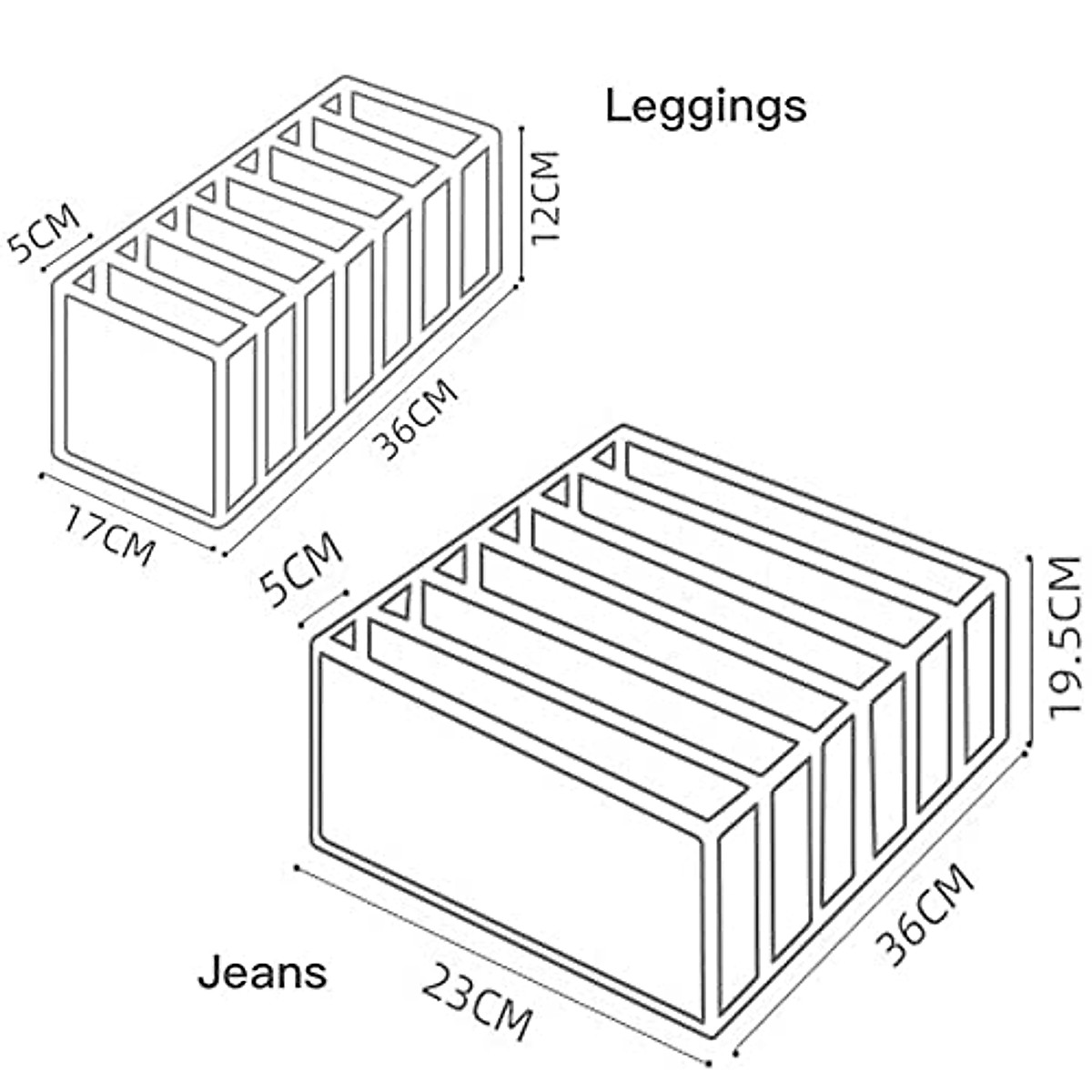 2Pcs Wardrobe Clothes Organizer - Closet Organizers and Storage Baskets, 7 Grids Closet Organizers, Stackable and Foldable Clothes Drawer Mesh Separation Box, Clothing Storage Bins
