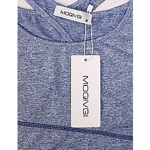 MOQIVGI Workout Tank Tops for Women Summer Sleeveless Yoga Tunic Shirts Juniors Boutique O Neck Elastic Loose Fit Sports Clothing Utility Cute Soft Breezy Fast Dry Gym Wear Clothes Blue Medium