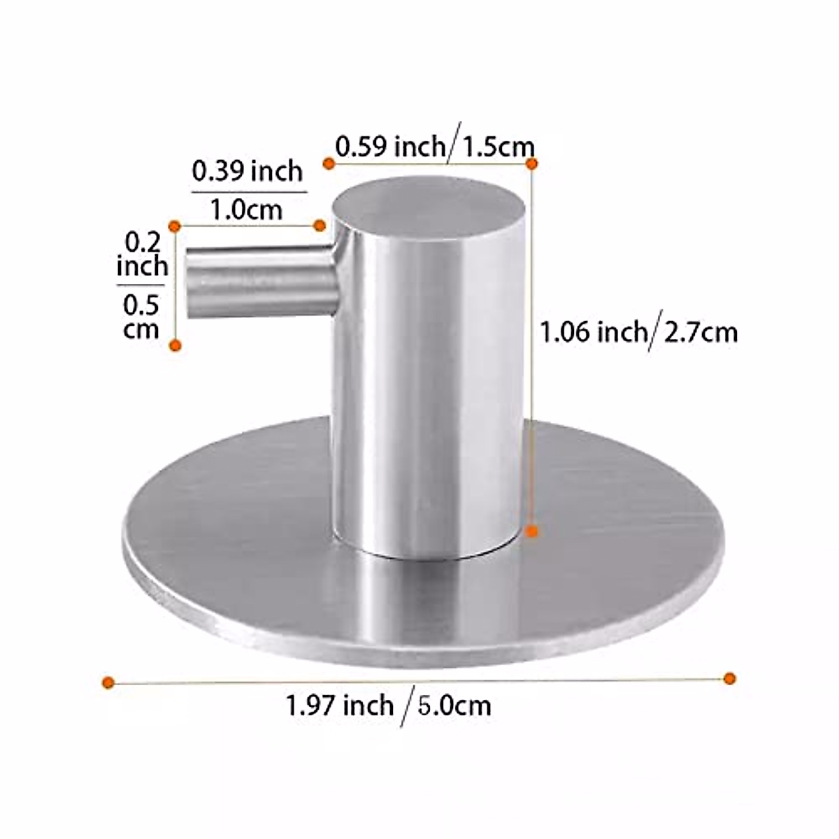 Sticky Round SUS304 Stainless Steel Round Hooks 4-Pack Can be Used on Walls in Kitche Bathroom Living Room Office etc Hanging Coat Hat Towel Robe Keys Clothe Towel Hooks (Black)