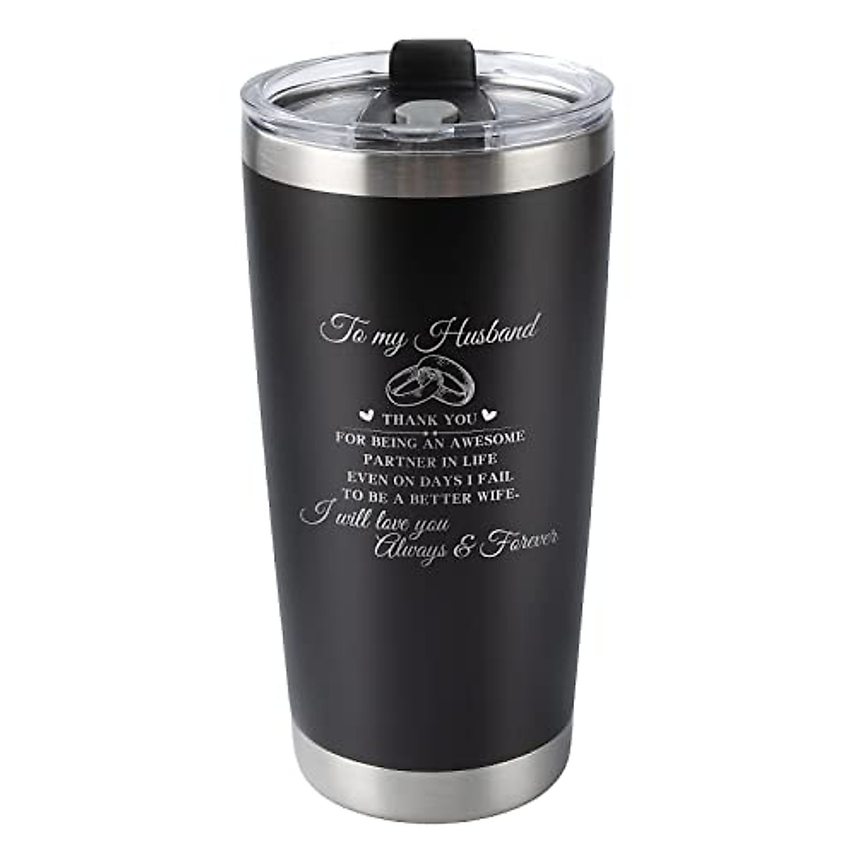 RAYKUL Gifts for Husband, Husband Birthday Gift ​Traver Tumbler Husband Gifts from Wife, Anniversary Birthday Gifts for Husband Tumbler 20 oz