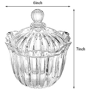 Hacaroa 2 Pack Acrylic Candy Dish with Lid, Crystal Covered Candy Bowls, Decorative Candy Jar Containers for Candy Buffet, Party, Wedding, Housewarming, Clear