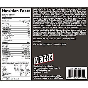 MET-Rx Big 100 Colossal Protein Bars, Vanilla Caramel Churro Meal Replacement Bars, Brown, 9 Count (Pack of 2)