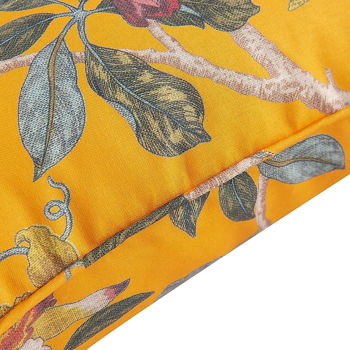 Makimoo Set of 4 Outdoor Dining Chair Cushions, Comfort Patio Seating Cushions, 44 x21x4.5 inch, Single Welt and Zipper (Sunset Blossom Orange)