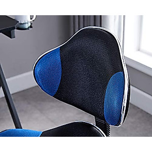 Home Office Low Back Computer Executive Chair by JJS, Ergonomic Mesh Chair with Extra Large Base and Pads, Black/Blue