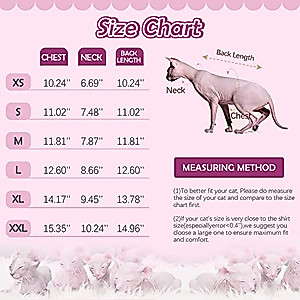 DENTRUN Sphynx Hairless Cats Shirt Pullover Kitten T-Shirts, Breathable Cat Wear Turtleneck Sweater Adorable Cat's Clothes Vest Pajamas Jumpsuit