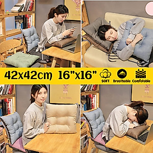 NINE GAD Chair Cushions for Dining Chairs 6 Pack - Cojines para Sillas De Comedor, Pads Set of 6, Non Skid Kitchen Sofa Office Room Decor (Green), 16 Inches