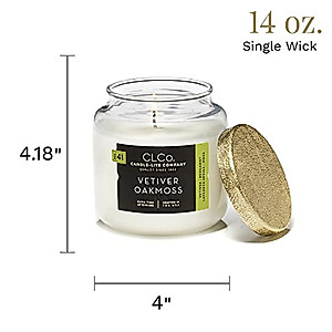 CLCo. by Candle-Lite Company Vetiver Oakmoss Single-Wick Scented Jar Candle, 14 oz, White