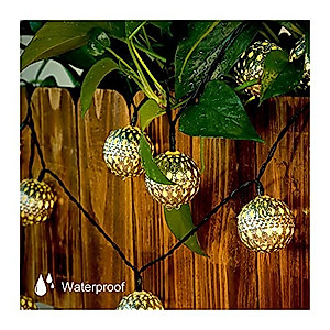 Xiaobei Solar String Lights, Moroccan Ball Shape, 5M 20LED Earth Fairy Lights, Lantern Christmas Lights, Outdoor Garden Patio Home Decoration