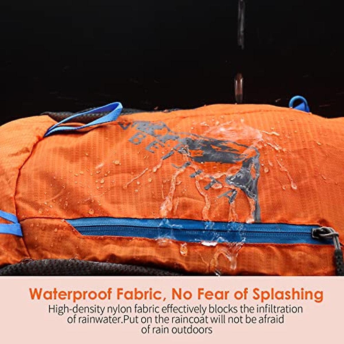 BEIJITA 20L Lightweight Hiking Backpack, Foldable Waterproof Back Pack, Packable Small Travel Backpack for Men, Ultra Lightweight Backpack for Women Men(Orange)