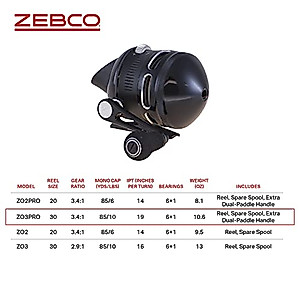 Zebco OMEGA PRO 3SZ SC REEL 10#, Size 30, Black