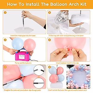 RUBFAC Balloon Arch Kit and Balloon Pump, Balloon Arch Stand for Floor Adjustable Frame with Electric Pump Bases Balloon Accessories for Birthday Party Baby Shower Festival Decorations