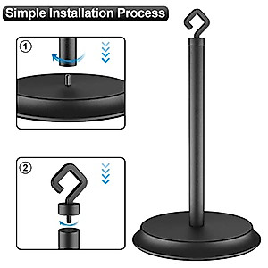 KASUNTO Toilet Paper Holder for Bathroom, Metal Free Standing Toilet Paper Storage with Rustproof, Tissue Paper Roll Stand for Bathroom Accessories (Black)