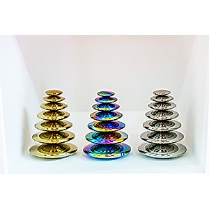 TickiT Sensory Reflective Buttons - Gold - Set of 7 - Ages 0m+ - Mirrored Discs for Babies and Toddlers - Sensory Stacking Toy