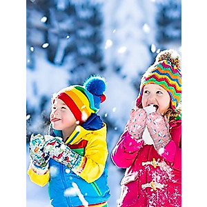 4 Pairs Kids Ski Mittens Gloves Waterproof Warm Snow Winter Mittens Gloves for Girls Boys Baby Toddlers Outdoor Activities (2-3T)