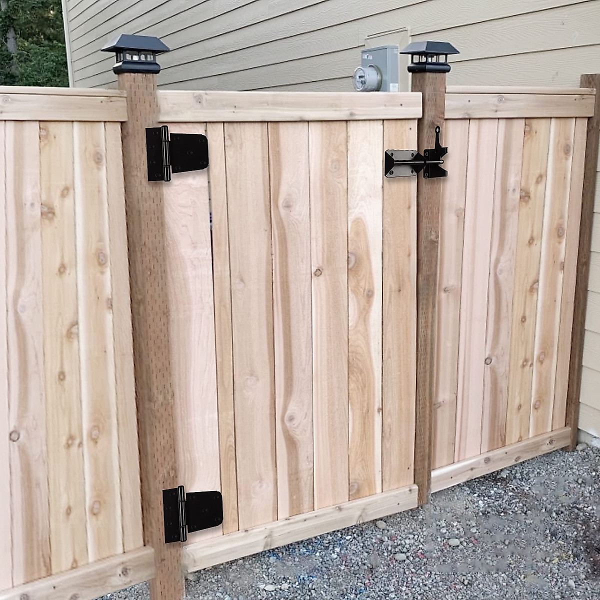 HOME MASTER HARDWARE 3-1/2 inch Heavy Duty T Hinge Gate Hinges Steel Black Finish with Screws 6-Pack (Black)