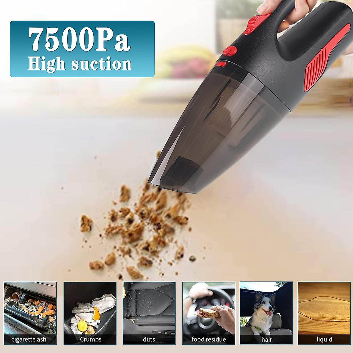 SULAWH Car Interior Detailing Kit, Auto Upholstery & Carpet Cleaner with Car Seat and Windshield Cleaning Tools, Complete Car Wash and Detailing Brushes Set, Essential Car Cleaning Supplies Kit