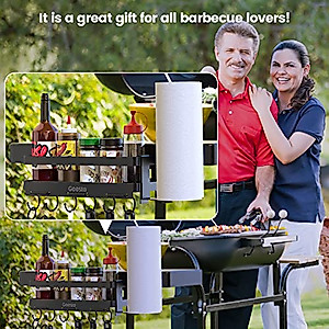 Geesta Upgraded Griddle Caddy for 28"/36" Blackstone Griddles, Grill Caddy Space Saving BBQ Accessories Storage Box with Paper Towel Holder, Blackstone Griddle Accessories for Outdoor Grill