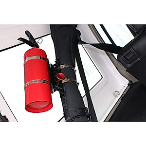 AUFER 1 Year Warranty-Universal Adjustable Roll Bar Fire Extinguisher Mount Holder Compatible with for Jeep Wrangler Gladiator Bronco UTV Polaris RZR Ranger Can Am Camper Van ATV Boat,Aluminum