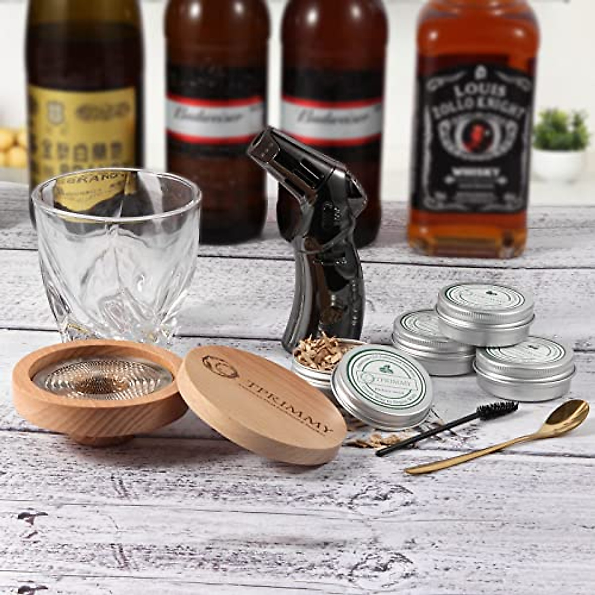 Cocktail Smoker Kit, Luxurious Torch amp, 2 Glass. Whiskey Smoker and old Fashioned Cocktails, Drink Smoker Infuser Kit, Fancy Premium and best Bourbon Gifts box Set for Men, Husband, Father, Brother