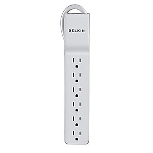 Belkin 6-Outlet Commercial Power Strip Surge Protector with 2.5ft Cord, 555 Joules,White
