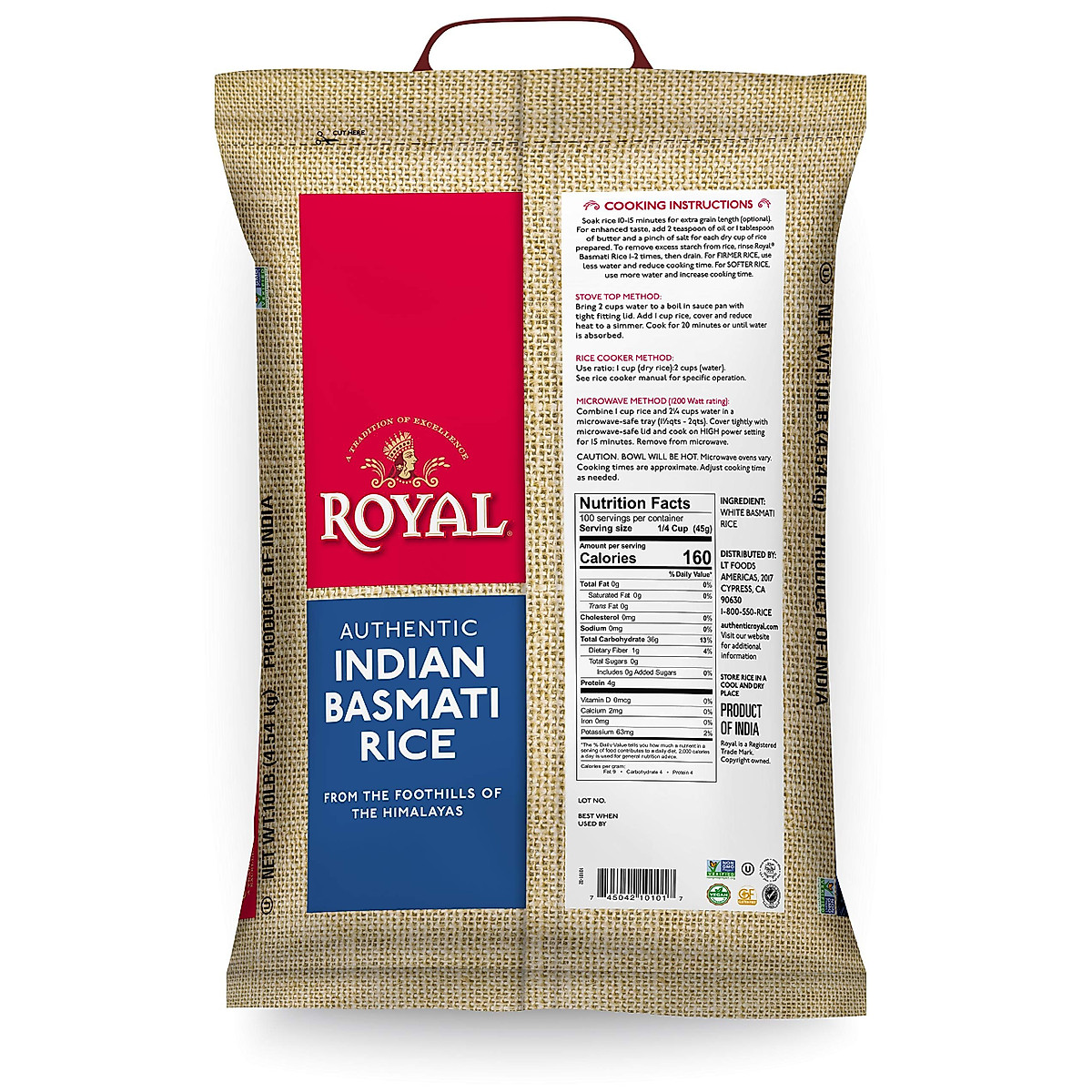 Royal White Basmati Rice, 10lb