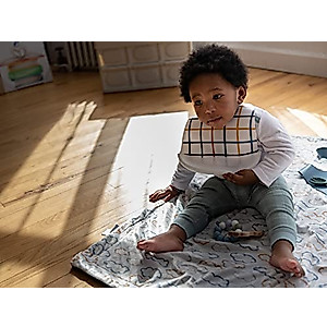 Lila & Jack Silicone Baby Bibs Set Of 2, BPA Free Waterproof Soft Durable Adjustable Silicone Bibs for Babies & Toddlers Rainbows (Yellow & White)