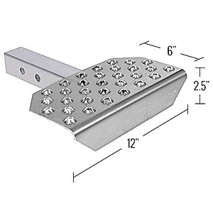Apex HS126 EZ Traction 12" L x 6" W x 2.5" H Aluminum Hitch Step - 500 lb Cap